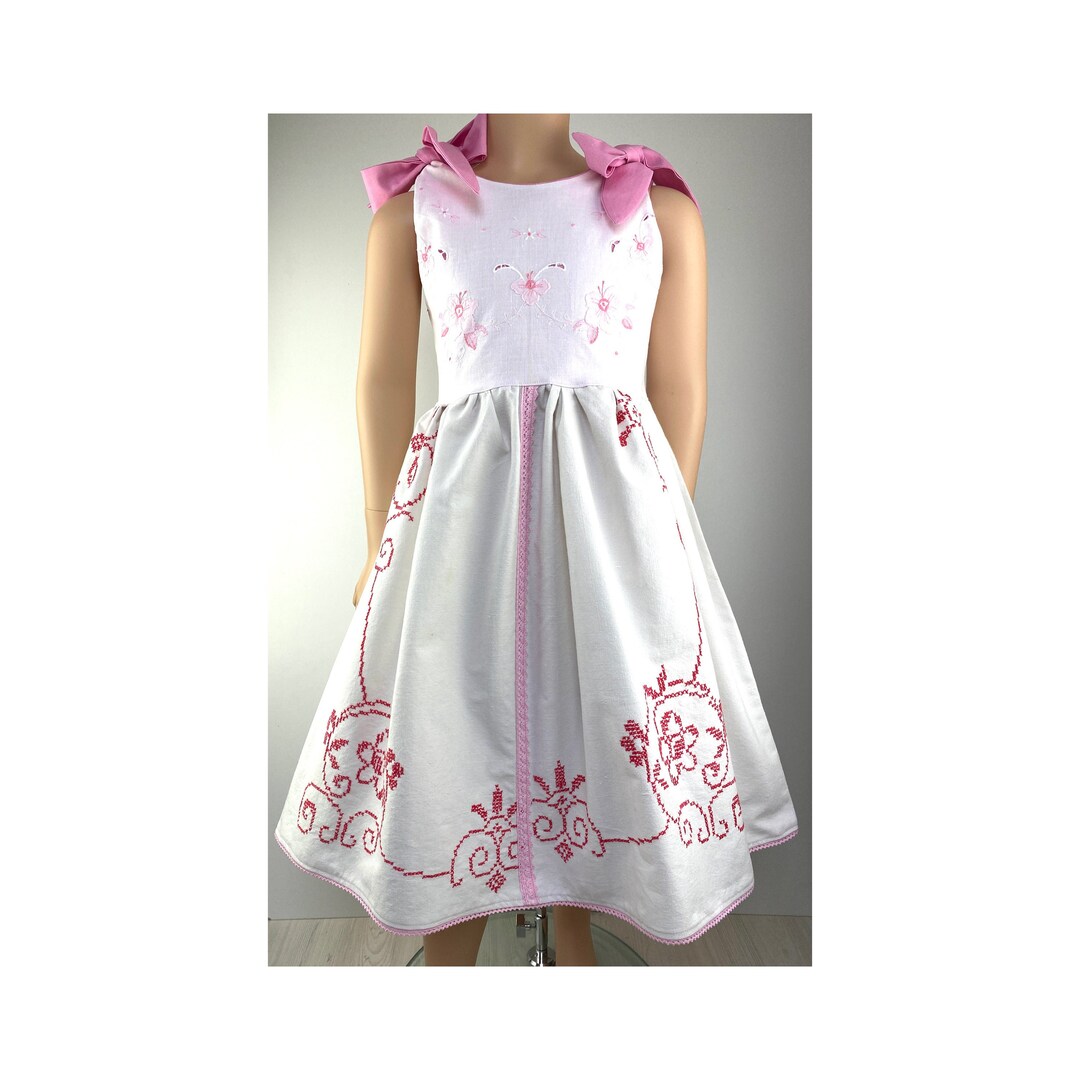 122/128 Robe Upcycling Vintage Nostalgie Robe Rotative Robe dété ...