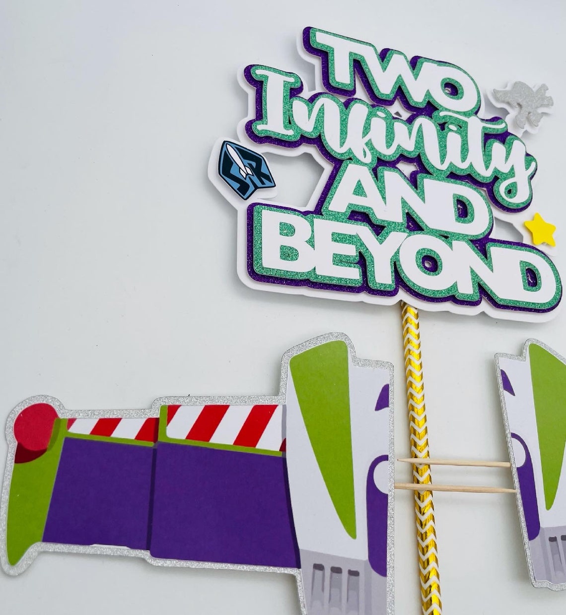 Two Infinity and Beyond Birthday Cake Topper Custom Toy Story - Etsy