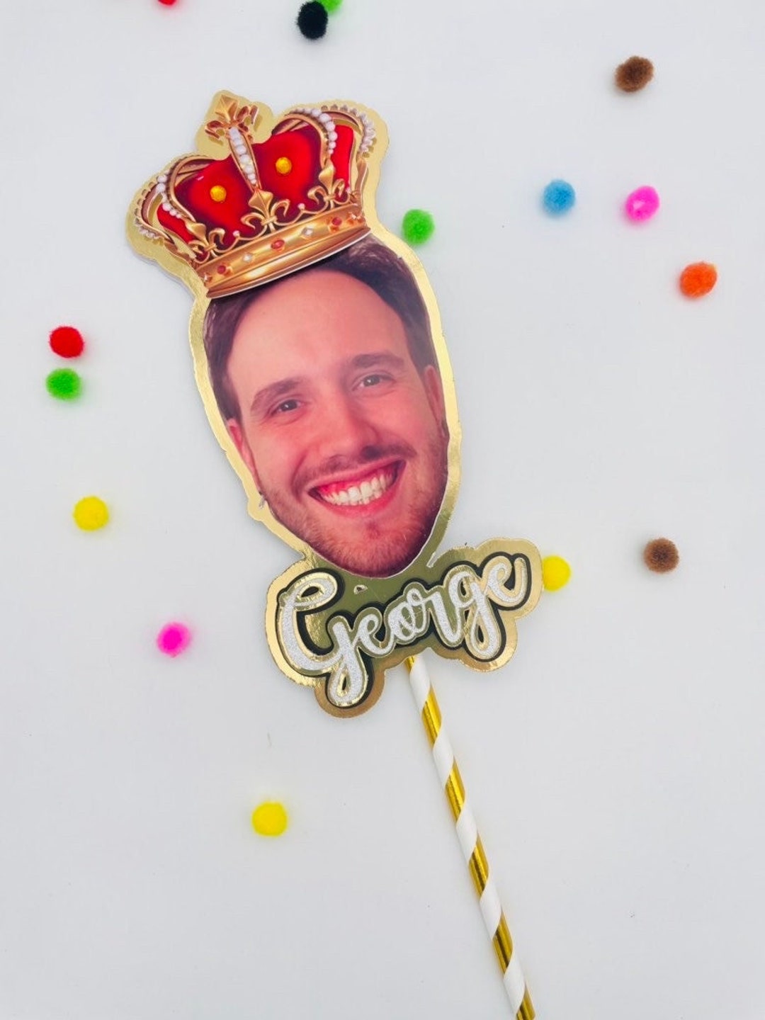 Personalised Photo Cake Topper Cake Topper With Face Picture - Etsy