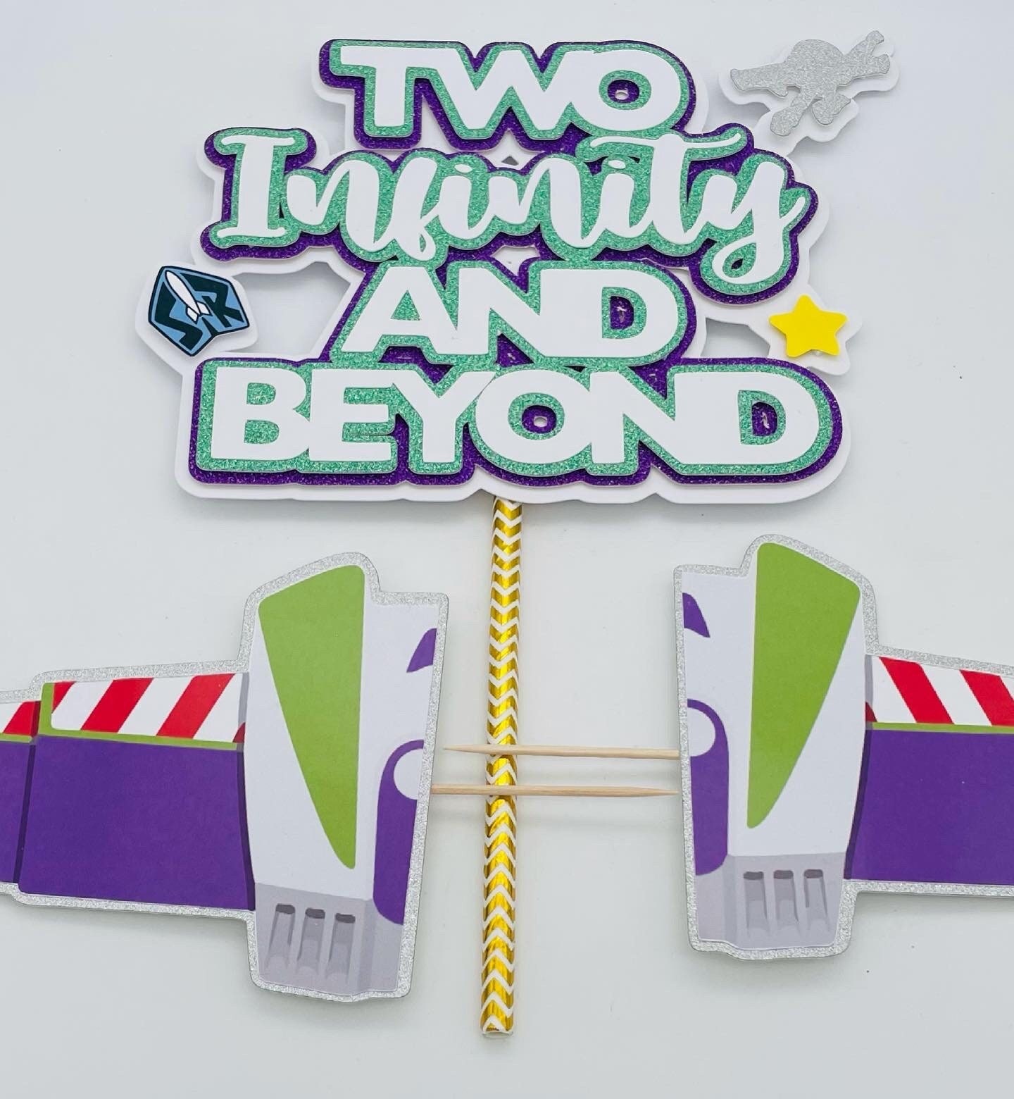 Two Infinity and Beyond Birthday Cake Topper Custom Toy Story - Etsy