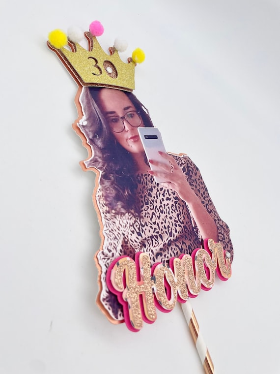 Personalised Photo Cake Topper Cake Topper With Face Picture | Etsy