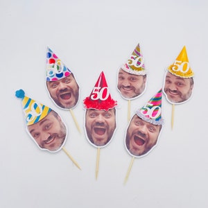 Milestone Birthday Cupcake Topper With Personalised Photo, Cupcake ...