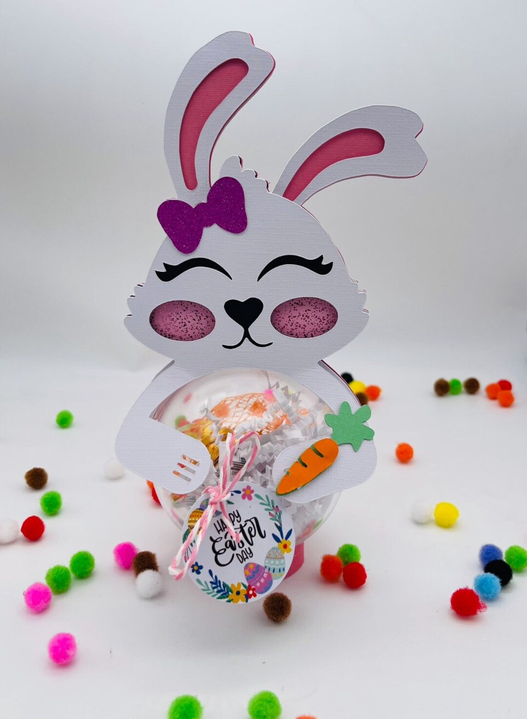 DIGITAL FILE Easter Bunny Girl Candy Holder Cut File Candy Holder ...