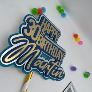 3D Happy Birthday Cake Topper With Photo Frame Personalised - Etsy