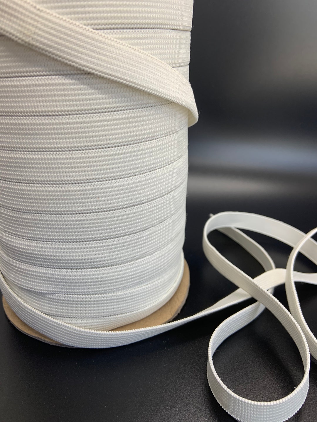 1/2" Knit Flat Elastic - 10 Yards - White or Black Elastic Band by Yard ...