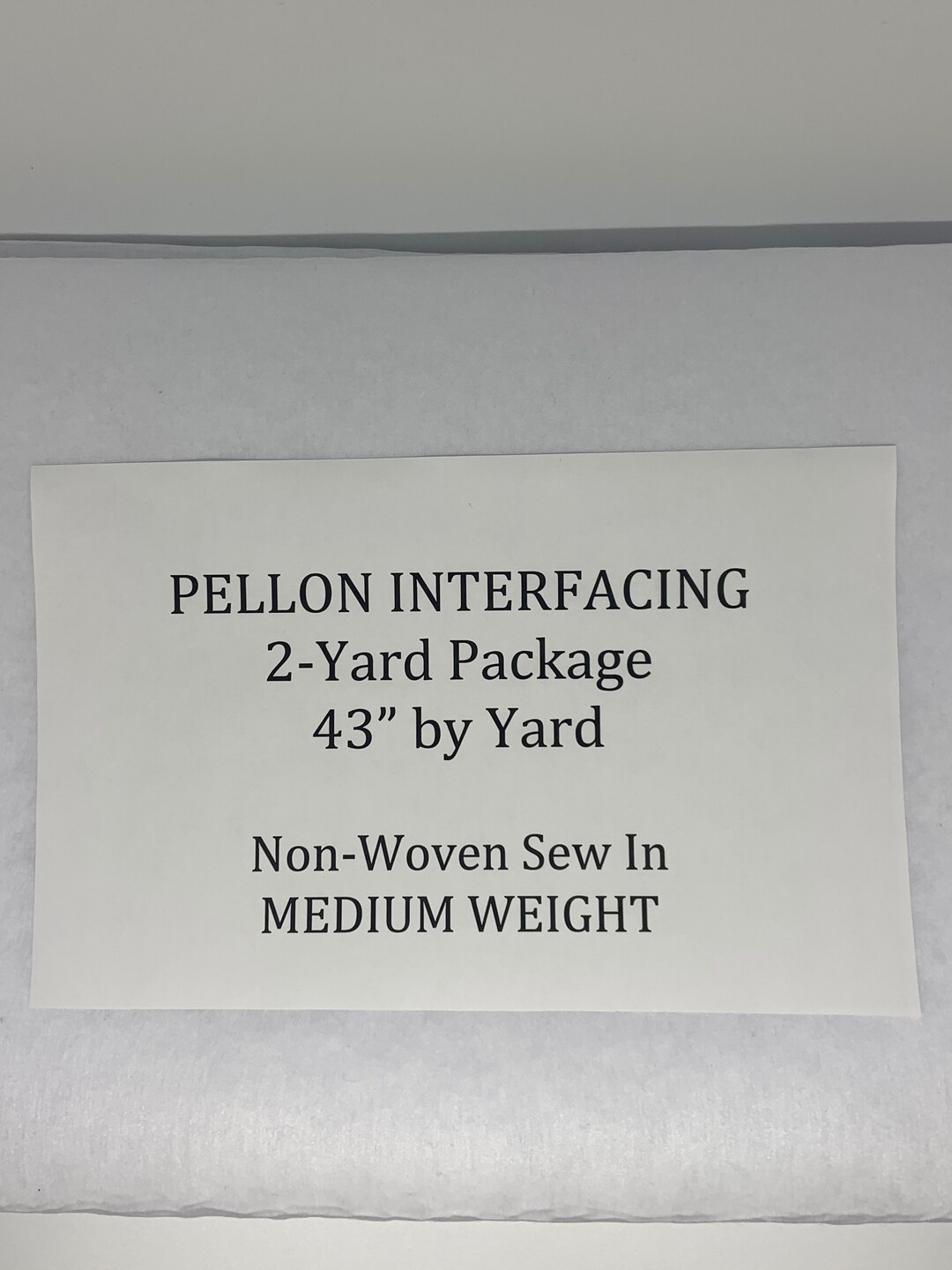 2 YARDS X 43" Wide Pellon Interfacing White Non-woven Medium Weight Sew ...