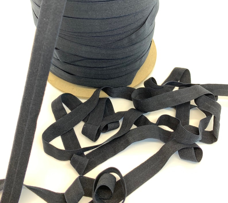 1/2 Fold Over Elastic 10 Yards Black Soft Elastic - Etsy