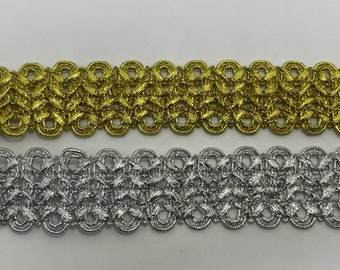 3-5/8 Metallic Ribbon Trim by Yard MAY-DN7288 - Etsy