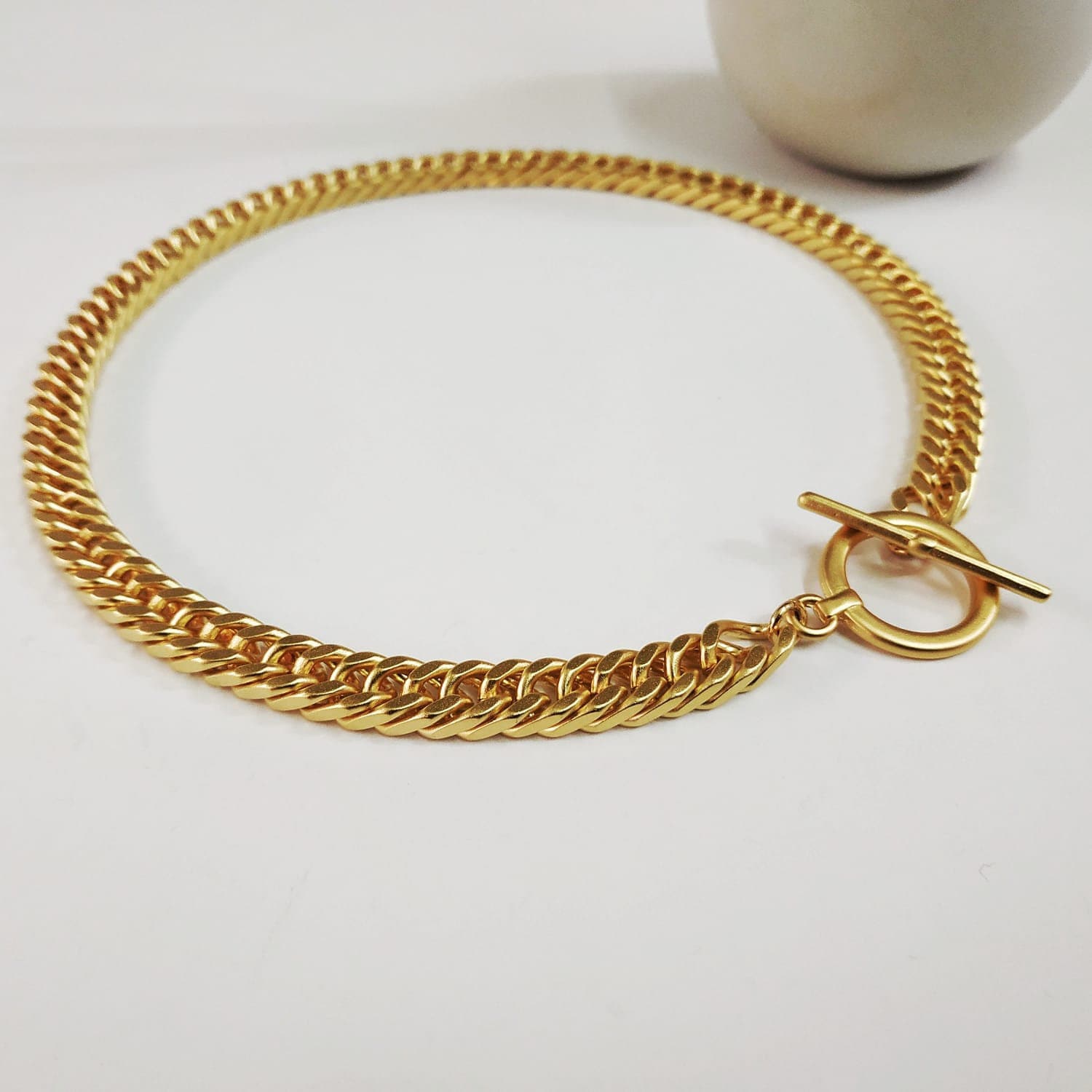 Trendy chain choker Gold statement necklace | Etsy