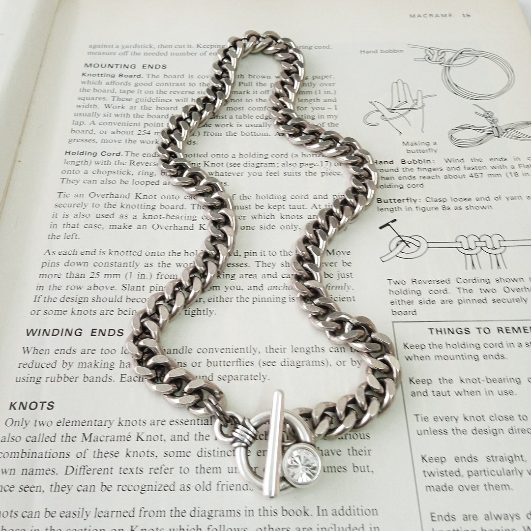 Cuban Link Chain With Toggle Clasp, Silver Cuban Chain, Cuban Link ...