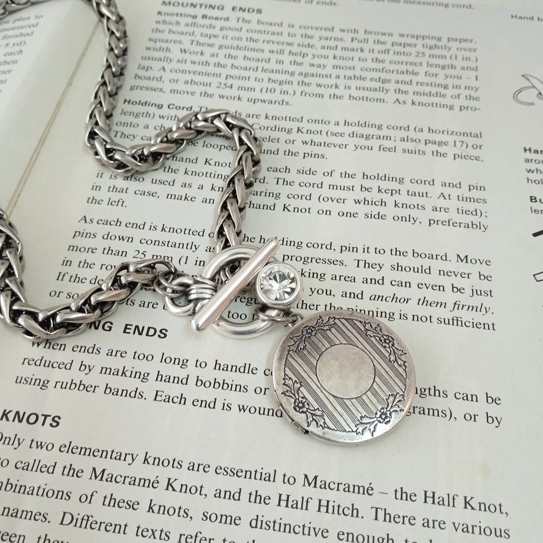 Locket Necklace, Silver Locket Necklace, Toggle Necklace With Silver ...