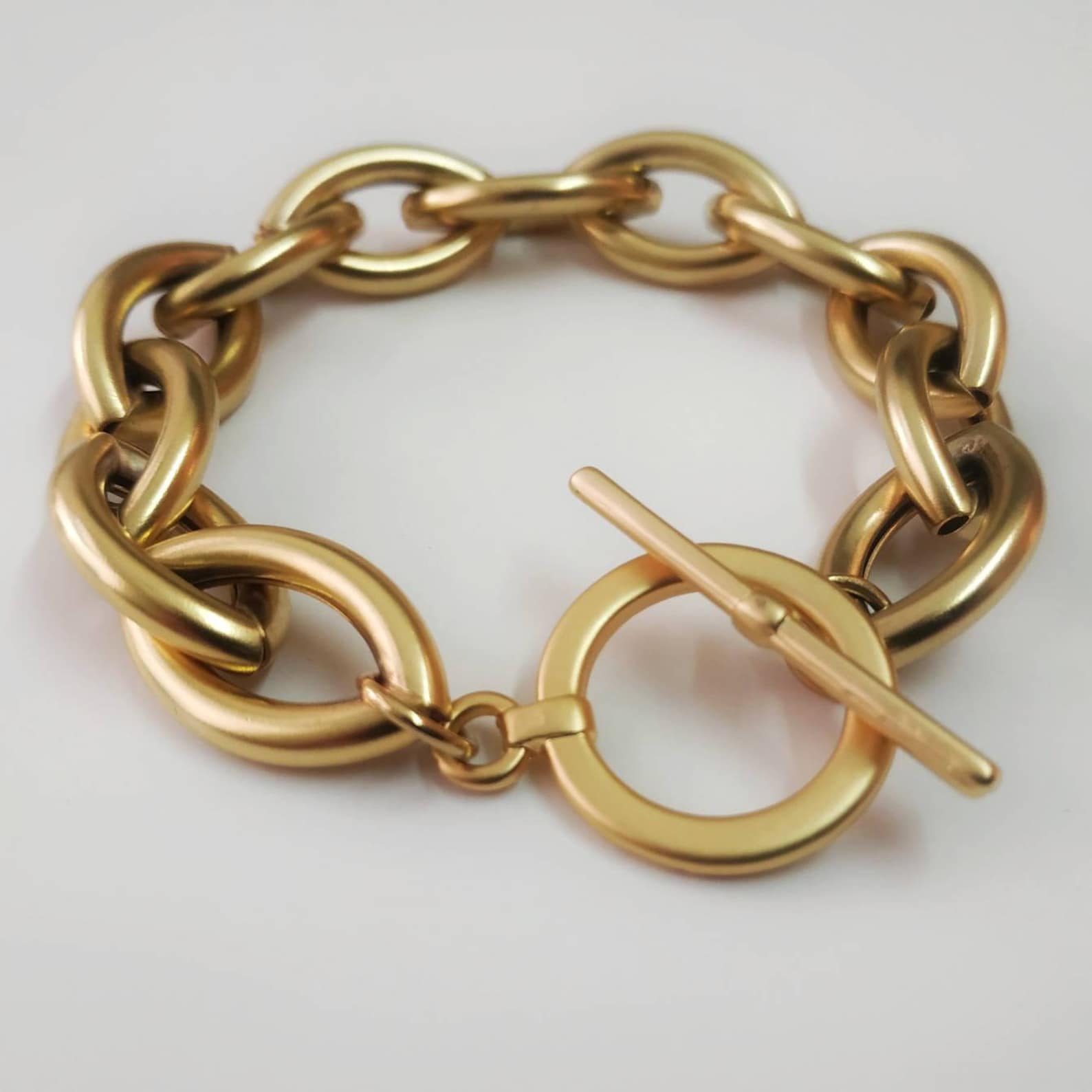 Gold Chain Bracelet Statement Bracelet Toggle Bracelet Gold - Etsy
