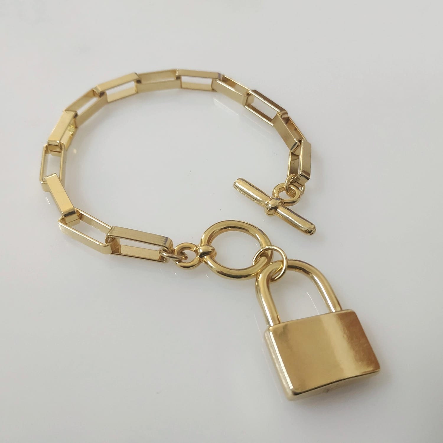 Trendy Lock Bracelet Gold Chain Bracelet - Etsy