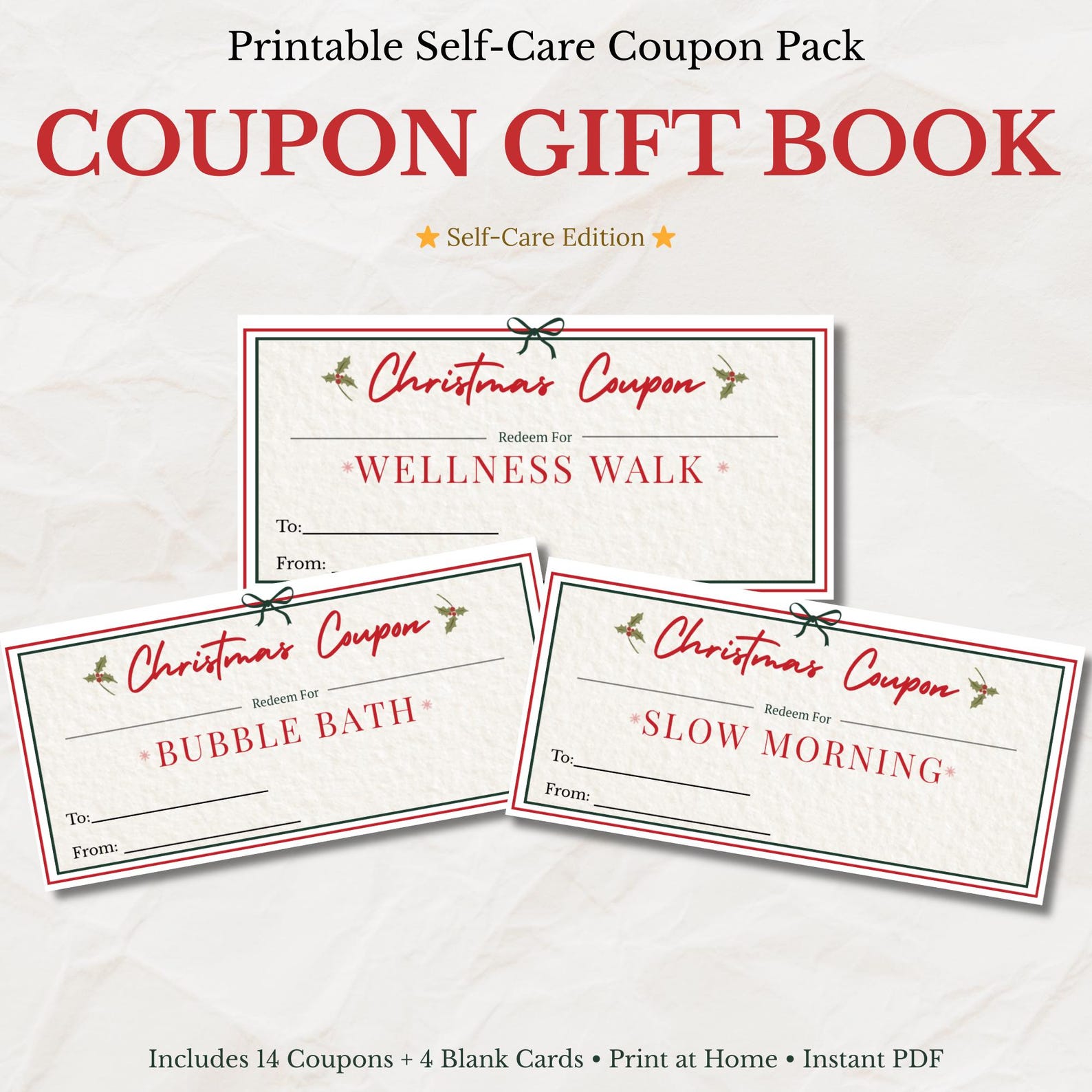 Self-care Printable Coupon Book • Reward Coupons • Printable Gift ...