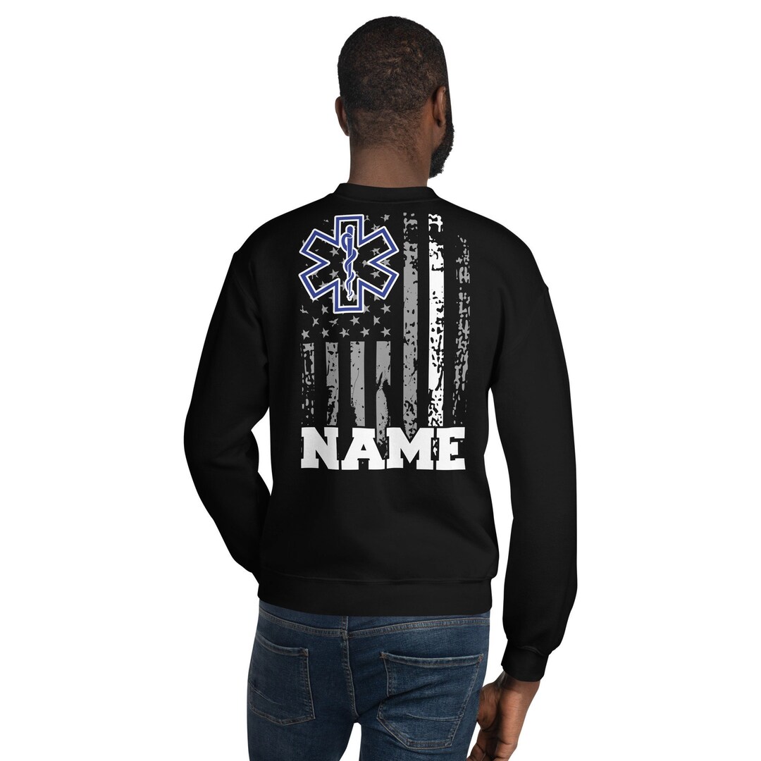 Personalized EMT Sweatshirt Customized EMS Gift USA Thin White Line ...