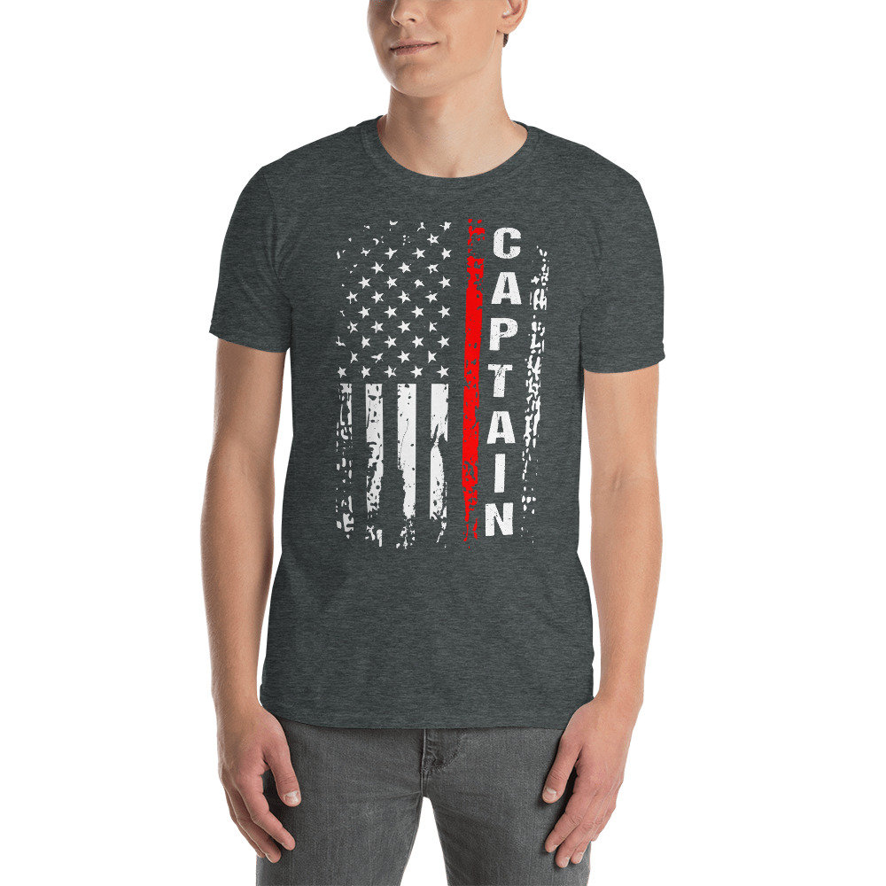 Firefighter Captain Shirt Firefighter Rank Captain Tshirt American Flag ...