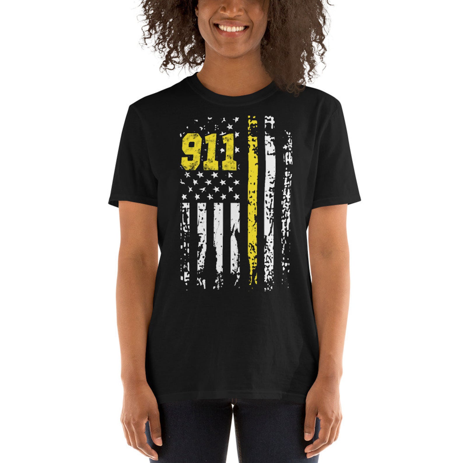 Dispatcher Shirt 911 Distressed USA Flag Dispatcher Gift Thin Yellow ...