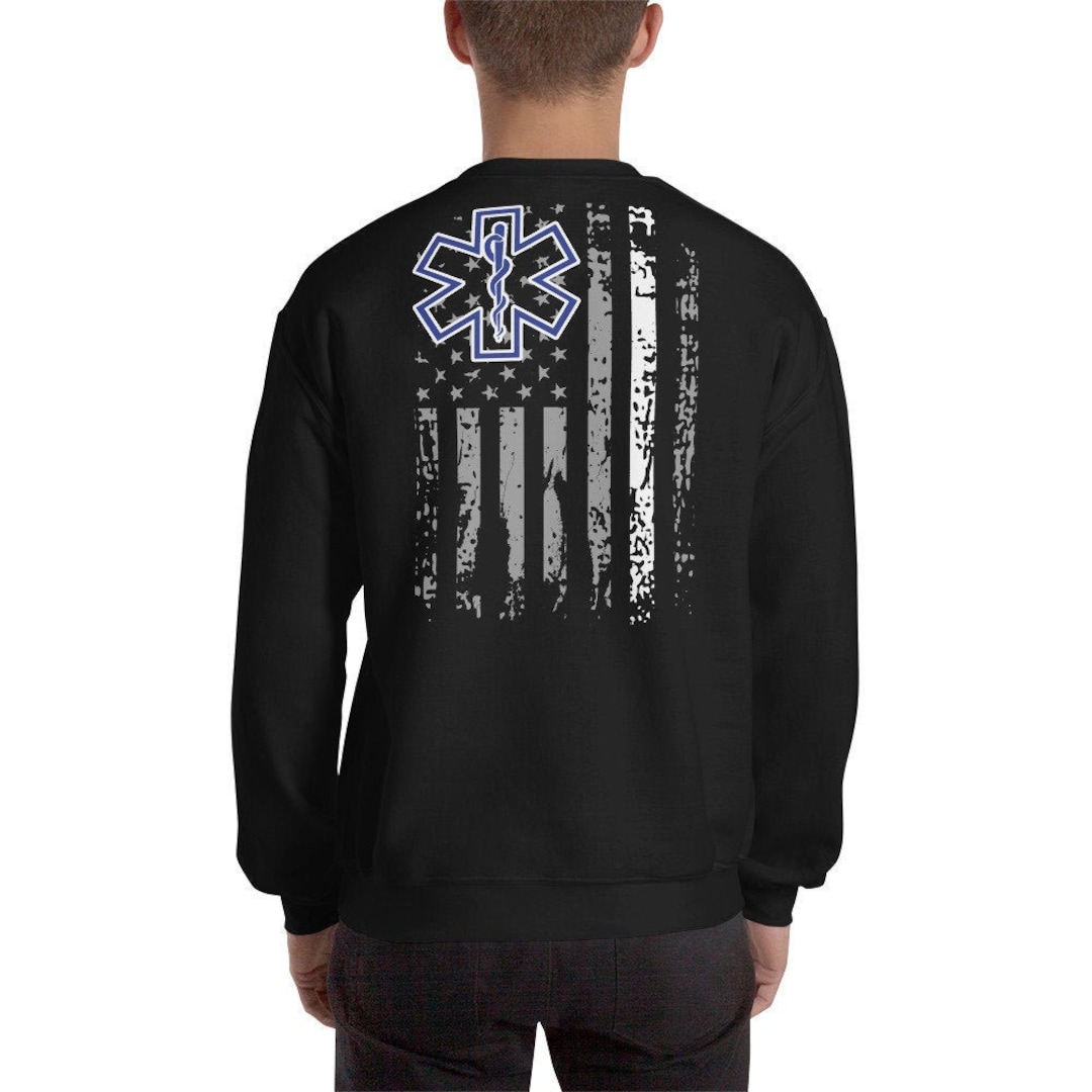 Emt Hoodie Ems Sweatshirt Two-sided Print American Flag Emt Sweatshirt ...