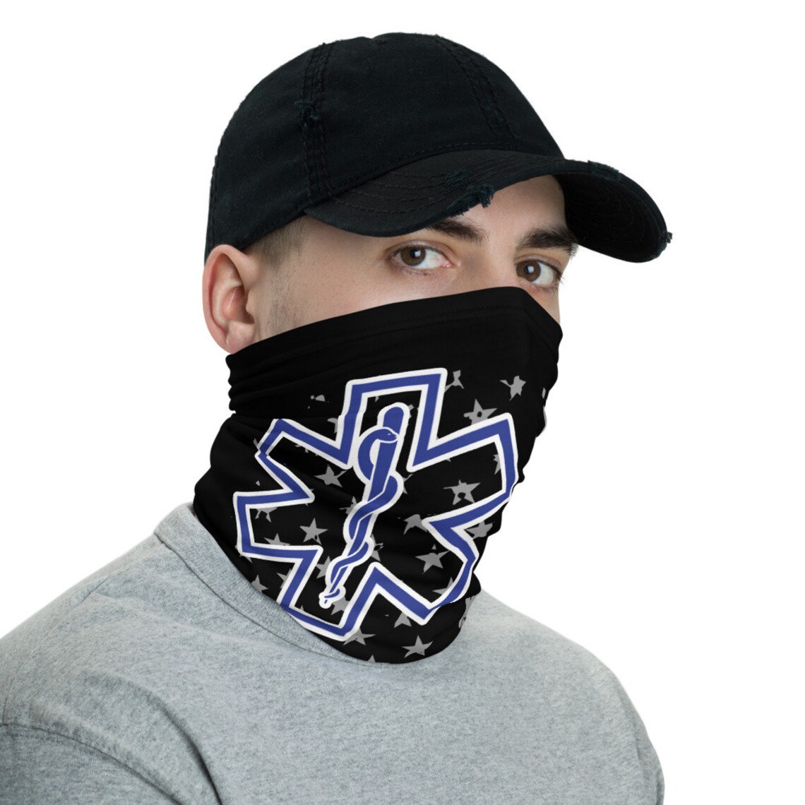 Emt Face Shield Emt Bandana Ems Face Mask Gift Thin White Line - Etsy