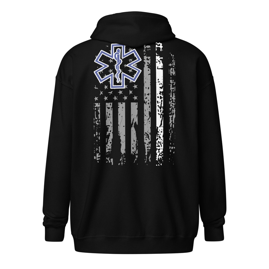 Emt Hoodie Ems Hoodie American Flag Emt Hoodie Two Sided Print ...