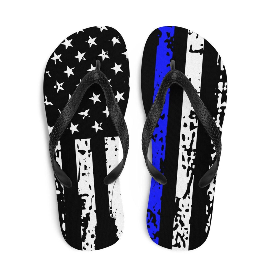 Police Flip-flops Police Gift Thin Blue Line Flip Flops Police Officer ...