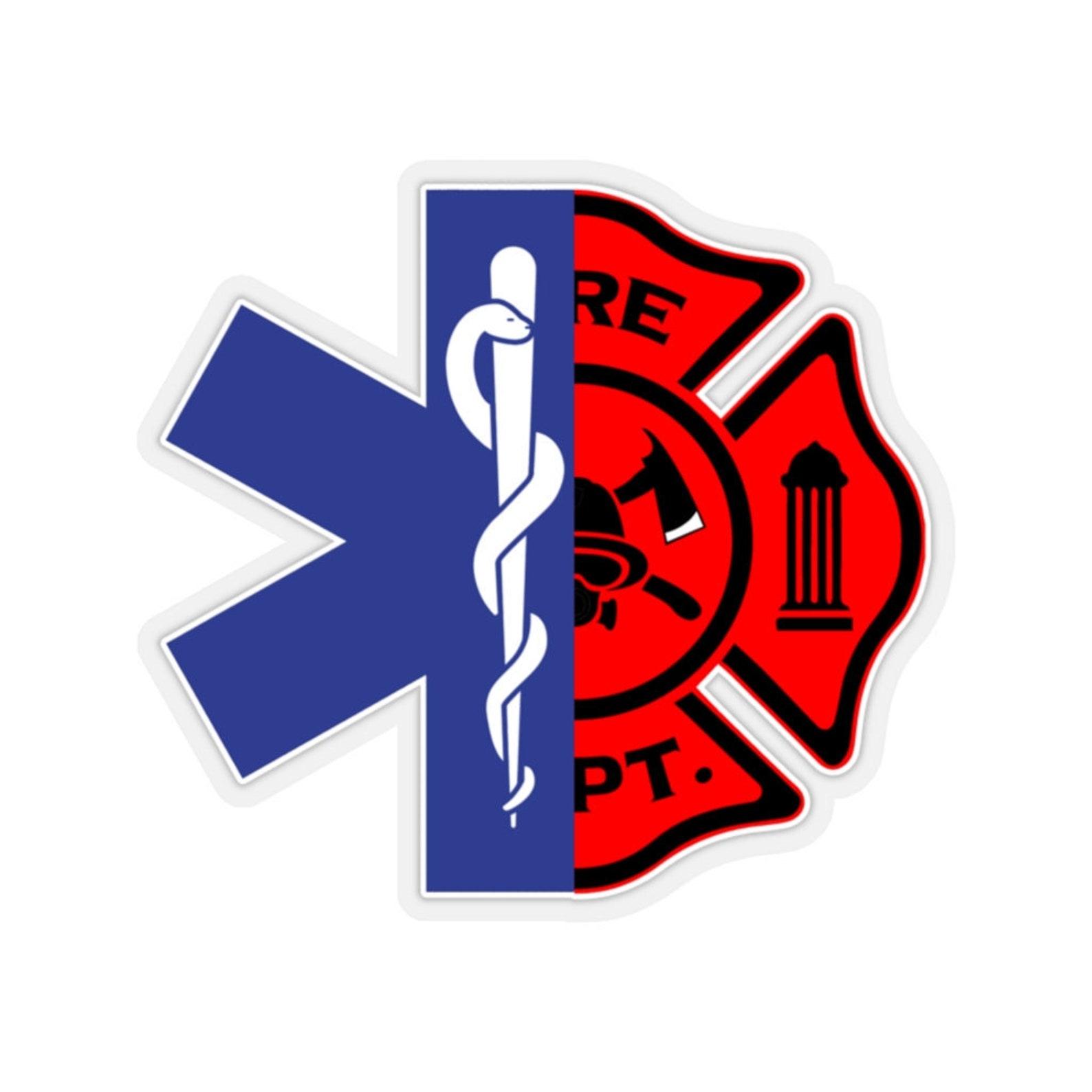 Emt Firefighter Sticker Firefighter Emt Decal American Flag Ems ...
