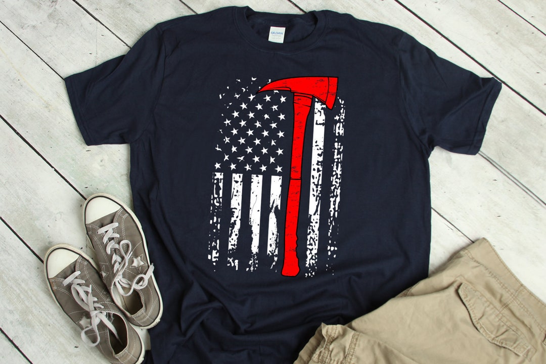 Firefighter Shirt Patriotic Firefighter T Shirt American Flag ...