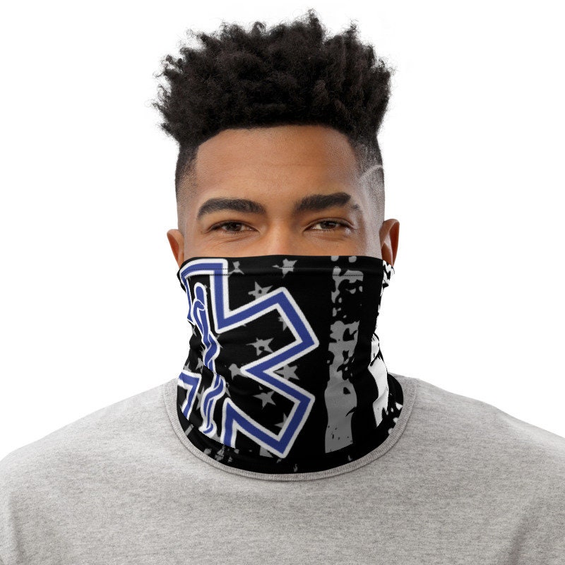 Emt Face Shield Emt Bandana Ems Face Mask Gift Thin White Line | Etsy