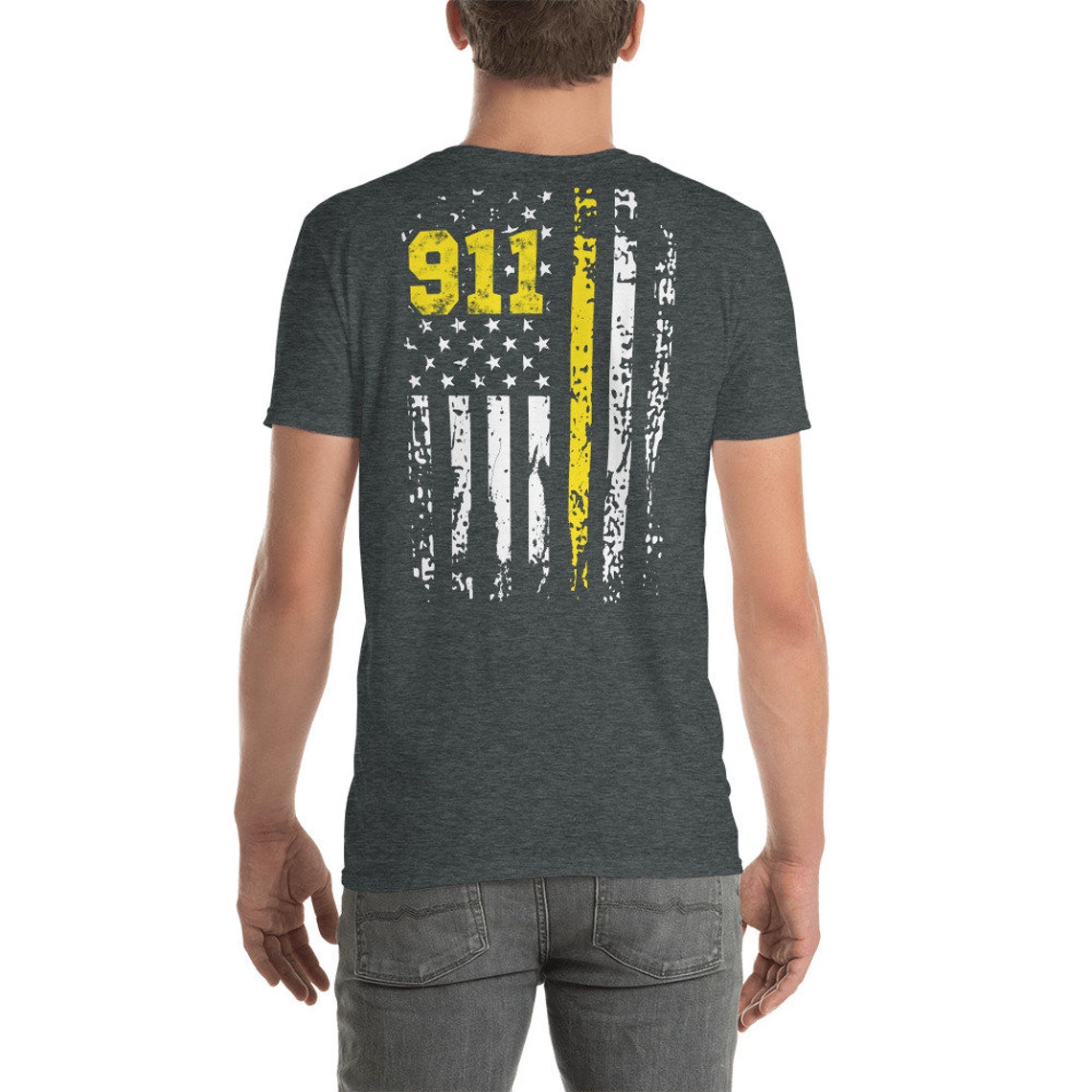 Dispatcher Shirt 911 Back Print Distressed USA Flag Dispatcher Gift ...