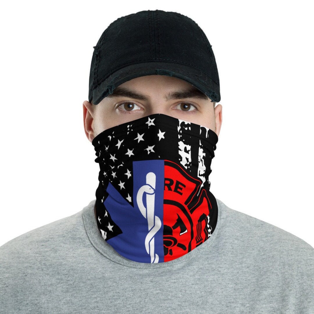 Emt Firefighter Face Shield Firefighter EMT Bandana Firefighter Face ...