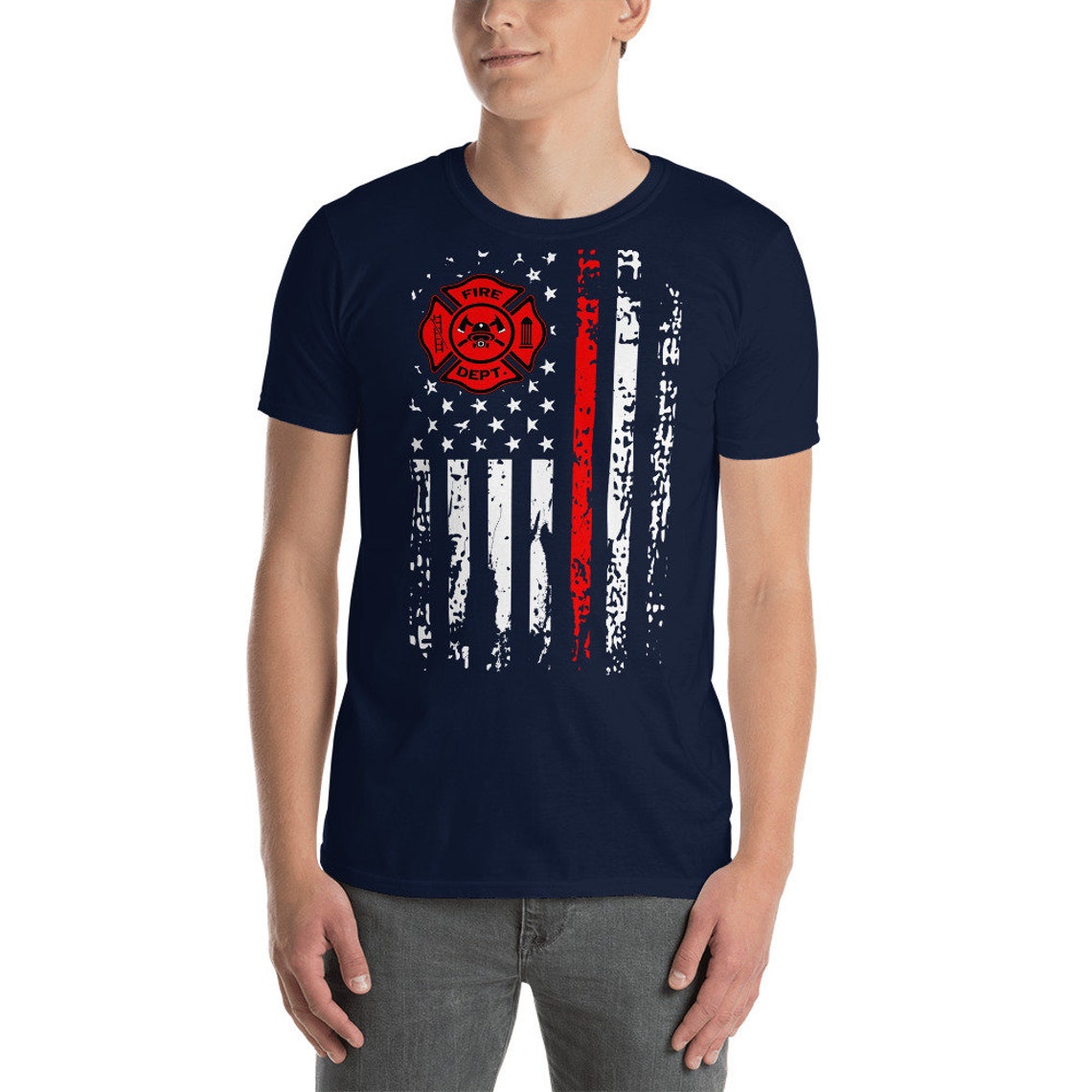 Firefighter Shirt Firefighter Gift American Flag Fire Department Symbol ...