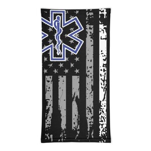 Emt Face Shield Emt Bandana Ems Face Mask Gift Thin White Line USA Flag ...