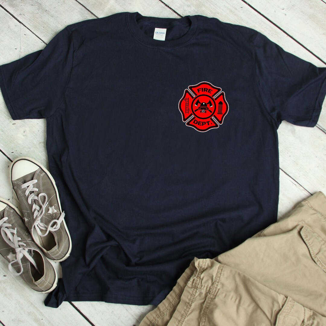 Firefighter Shirt Fire Department Outfit Fire Service Tshirt Thin Red ...