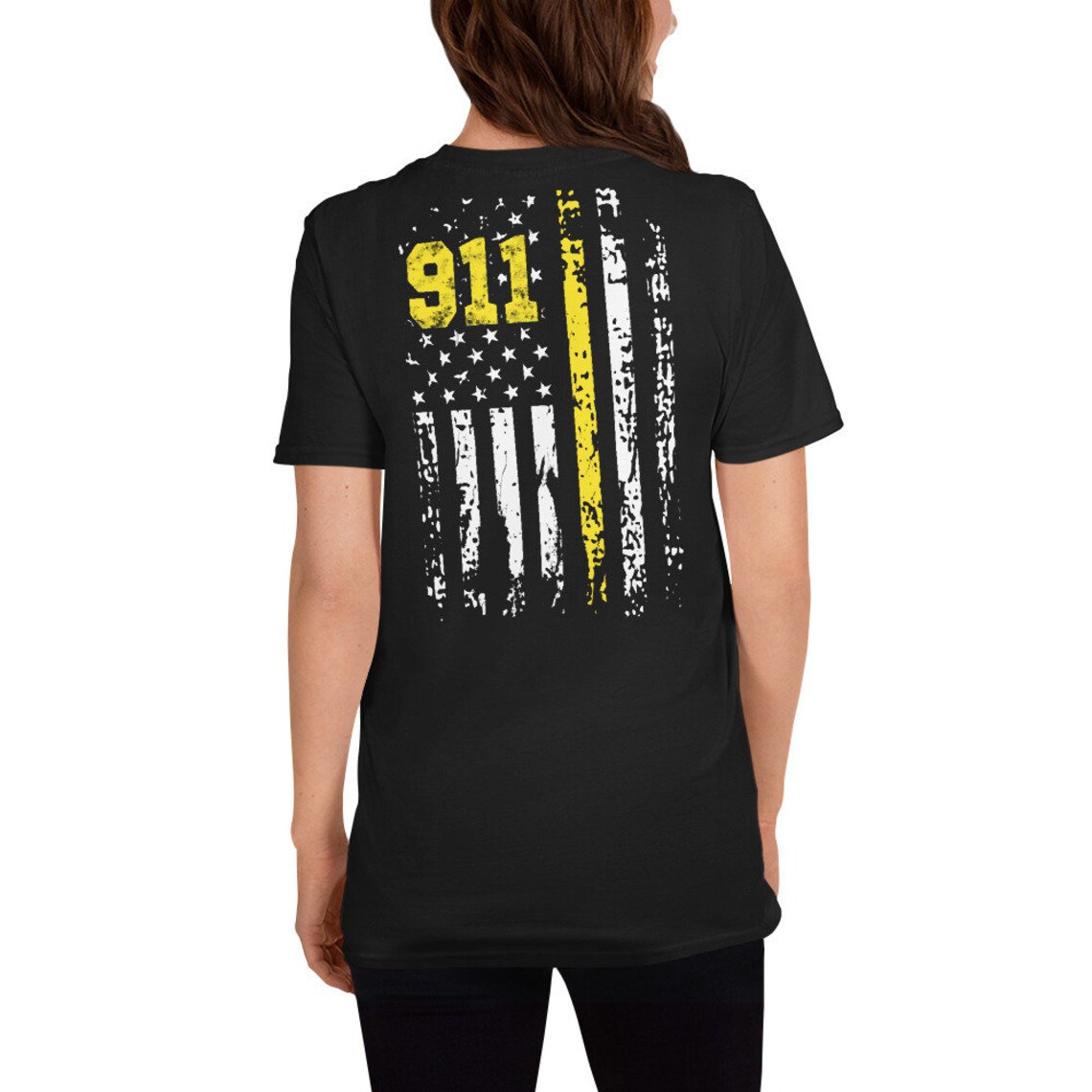 Dispatcher Shirt 911 Back Print Distressed USA Flag Dispatcher Gift ...