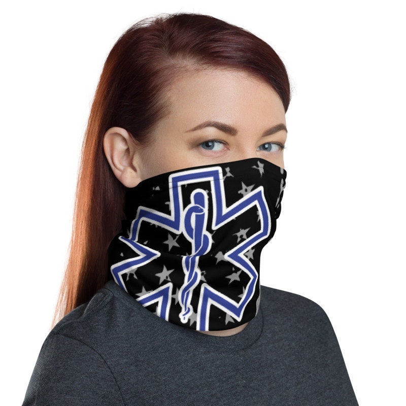 Emt Face Shield Emt Bandana Ems Face Mask Gift Thin White Line - Etsy
