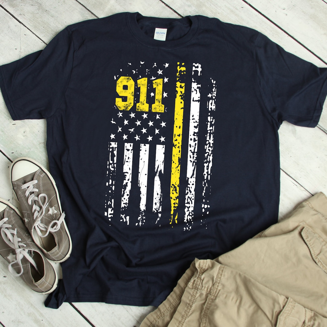 Dispatcher Shirt 911 Distressed USA Flag Dispatcher Gift Thin Yellow ...