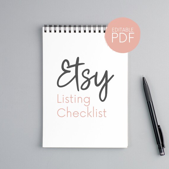 Etsy Listing Checklist Editable and Printable PDF file / Etsy | Etsy