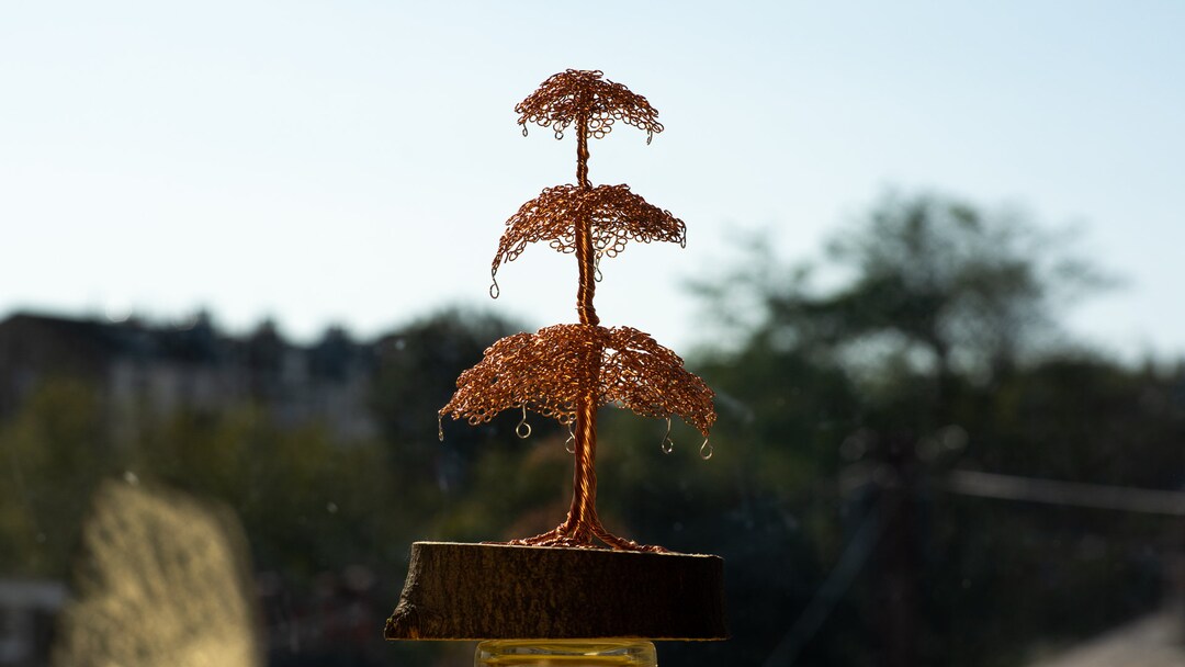 Wire Christmas Tree, Copper Wire Bonsai Tree, Christmas Tree, Handmade ...
