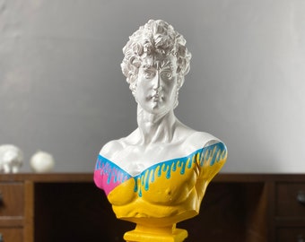 Painted David Bust - Etsy