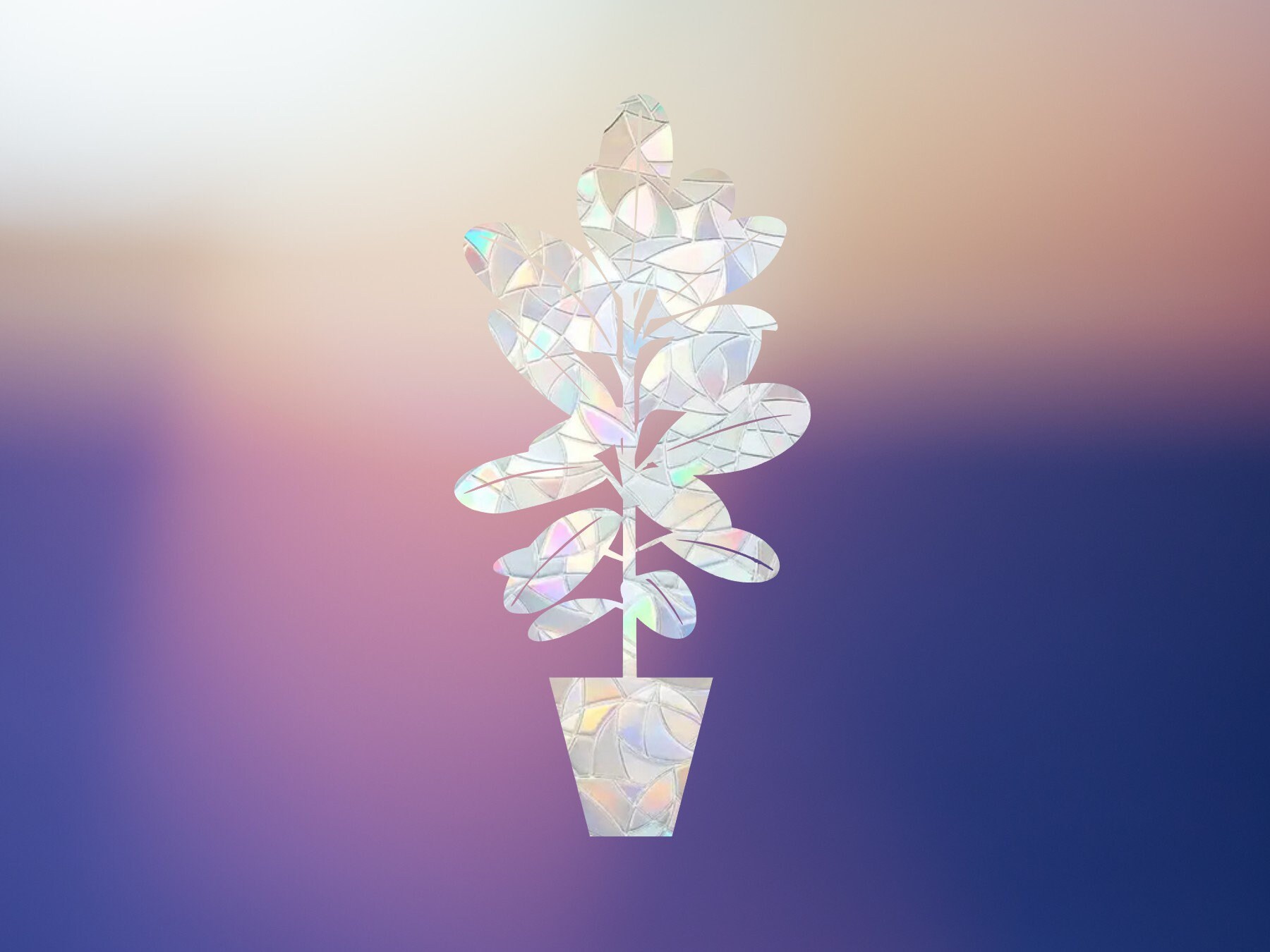 Rubber Tree Plant Suncatcher Sticker Rubber Tree in Pot - Etsy