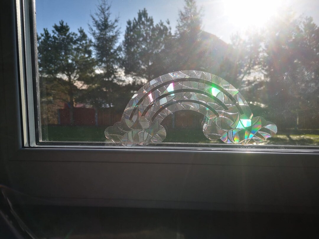 Rainbow Suncatcher Sticker, Rainbow and Clouds Rainbow Maker, Window ...