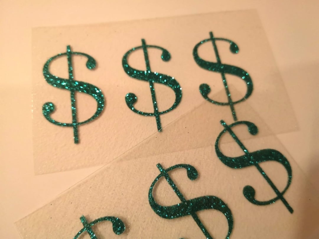 6 Dollar Sign Iron On, Dollar Sign Heat Transfer Applique for Clothing ...