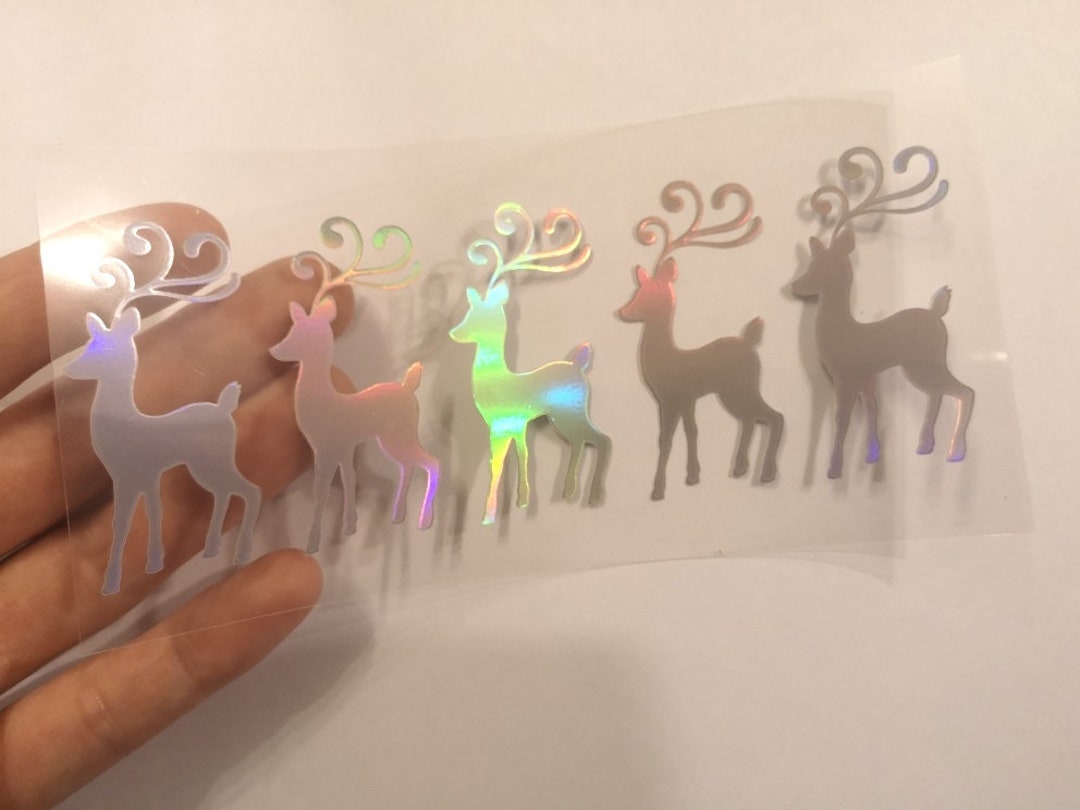 5 Reindeer Iron On, Reindeer Heat Transfer Applique for Clothing Shirt ...