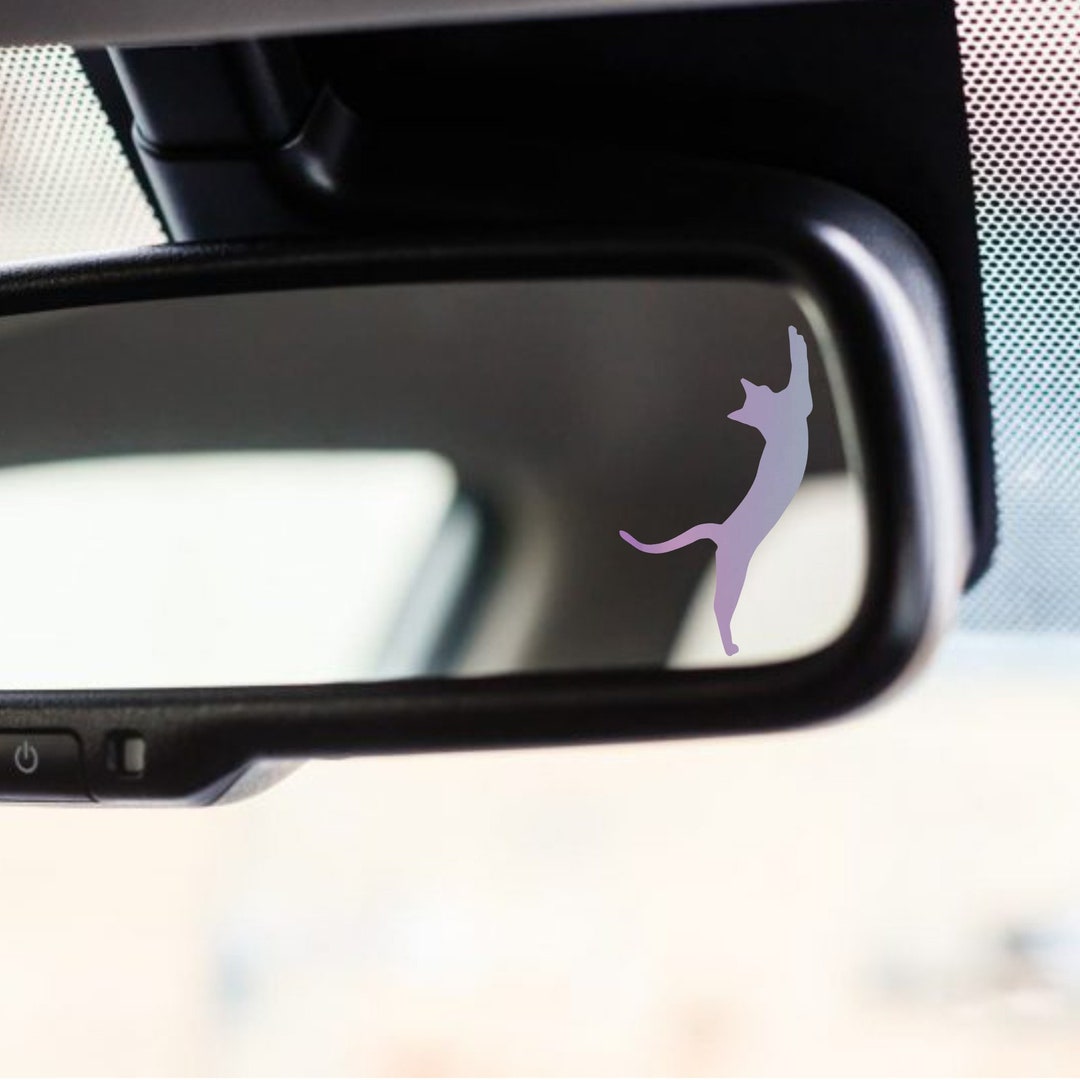 Holographic Stretching Cat Decal: Rearview Mirror Sticker - Etsy