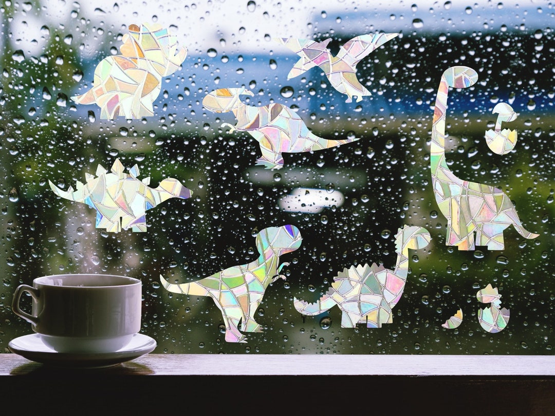 9 Dinosaurs Suncatchers, Cute Dinos Rainbow Maker Sticker, Window ...