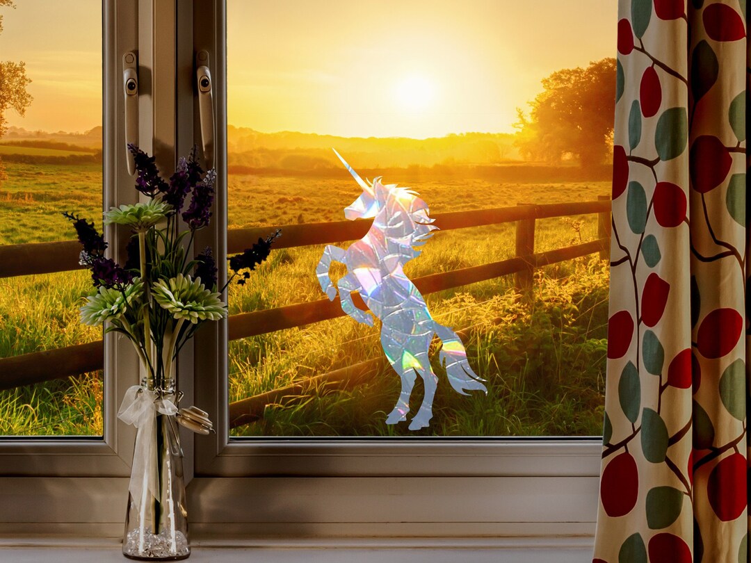 Unicorn Suncatcher, Cute Unicorn Nursery Decor Rainbow Maker Sticker ...
