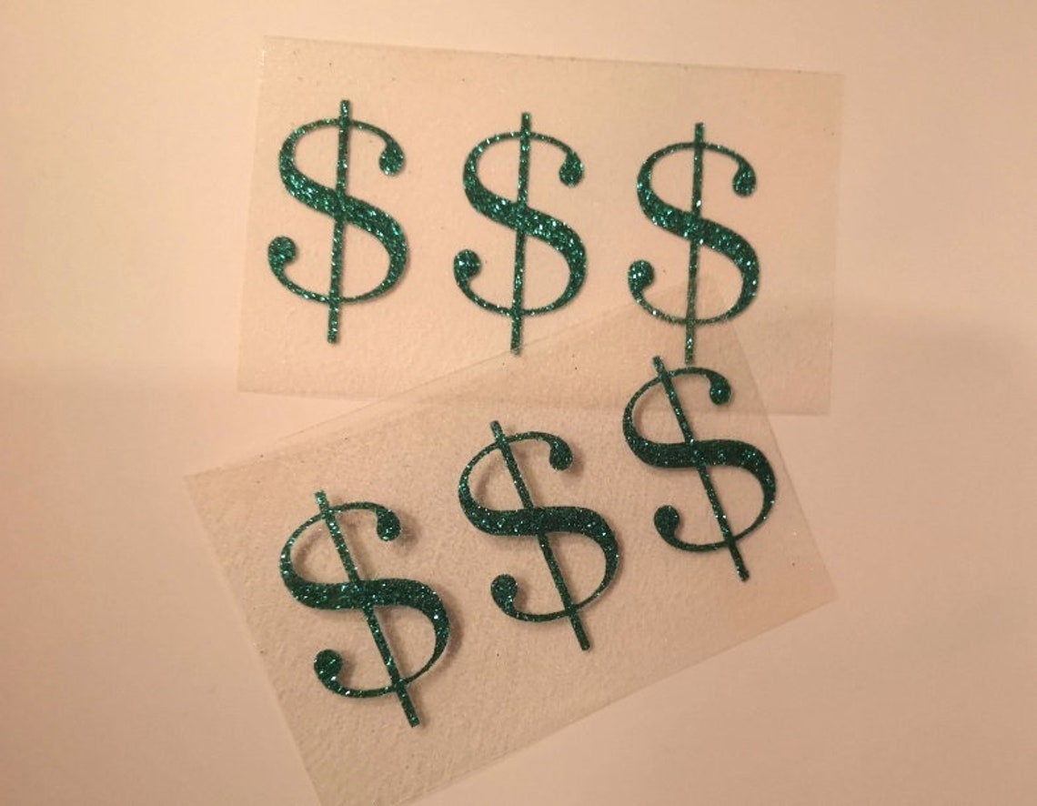 6 Dollar Sign Iron On Dollar Sign Heat Transfer Applique for | Etsy