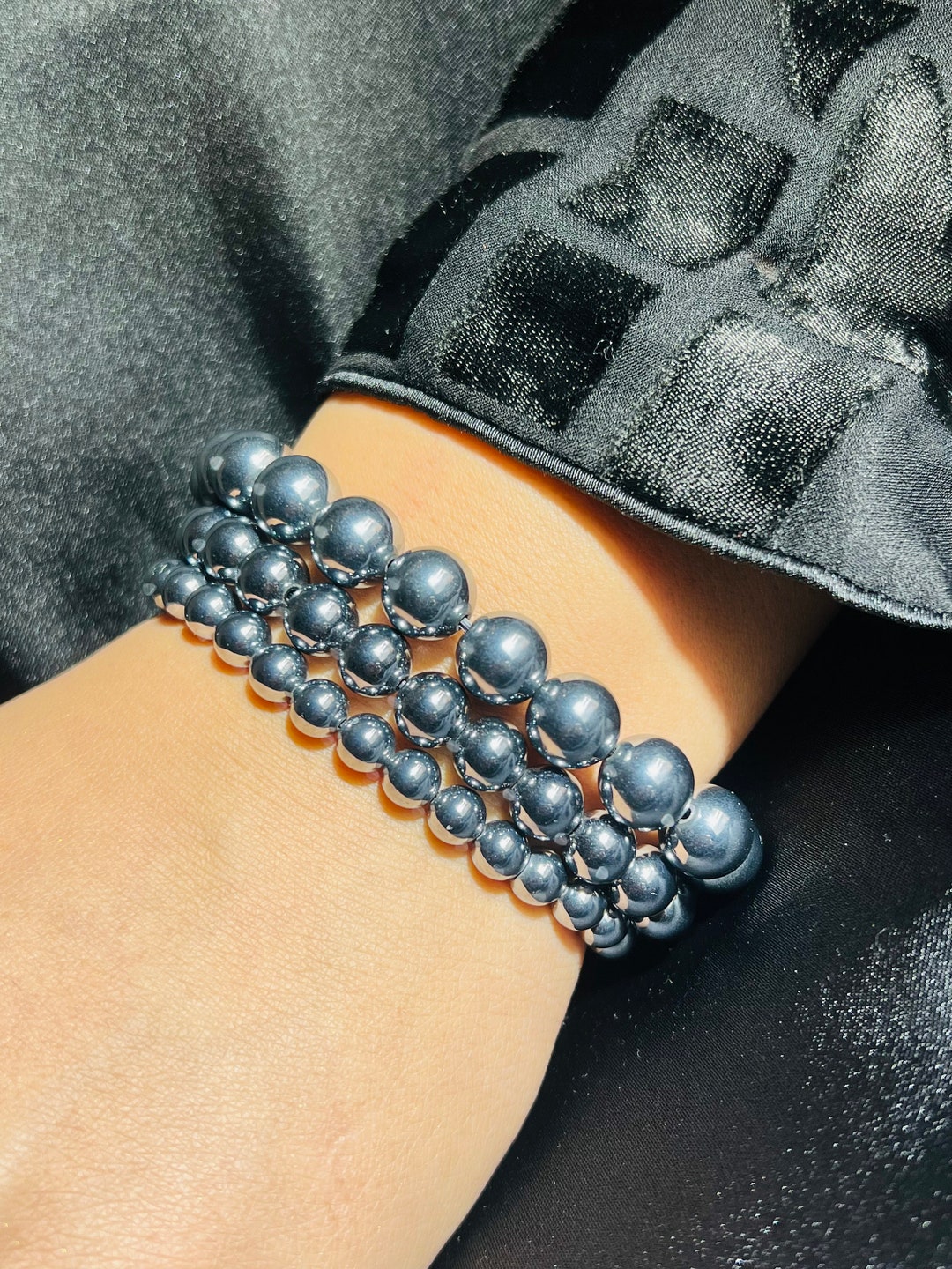 Terahertz Bracelet Stretch 6-10 Mm Healing Stone Gemstone Reiki Chakra ...