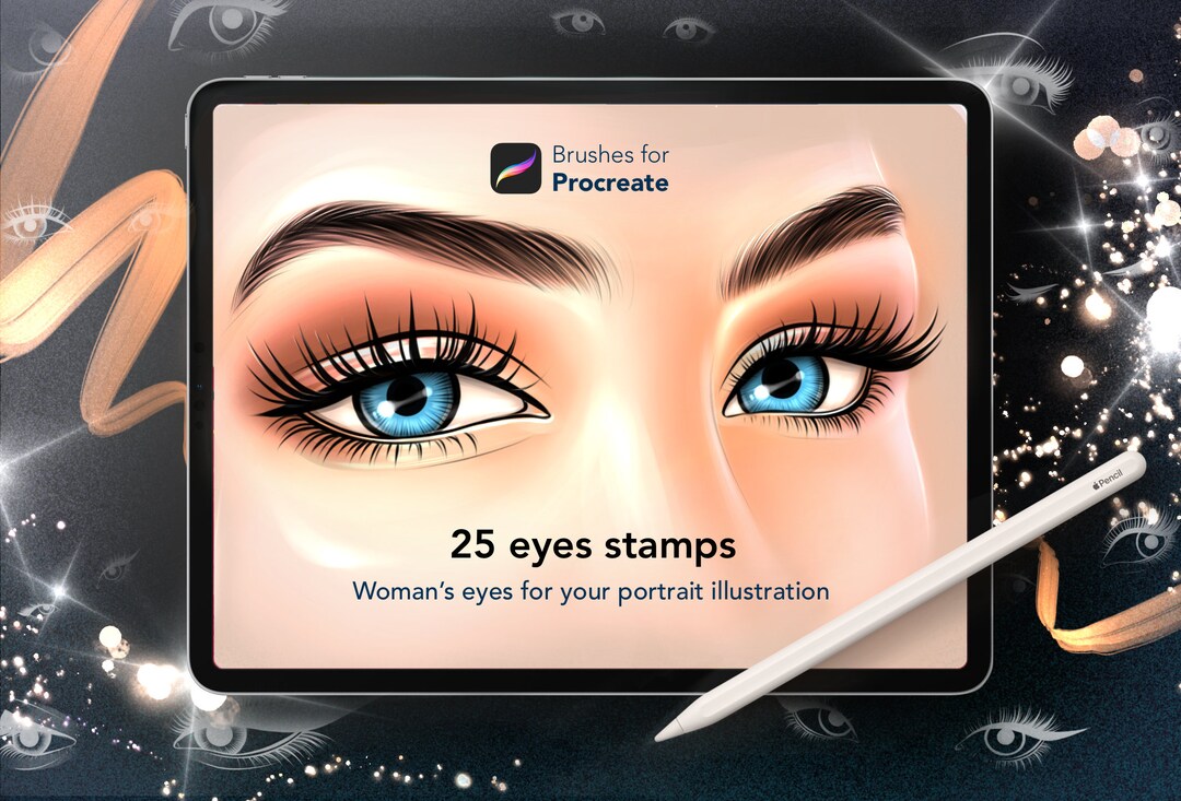 25 Eyes Stamp Brushes Procreate Eyes Procreate Eye Brush - Etsy