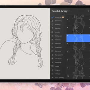 70 Procreate Anime Hairstyles Stamps Manga Hairstyles Brushes Manga ...